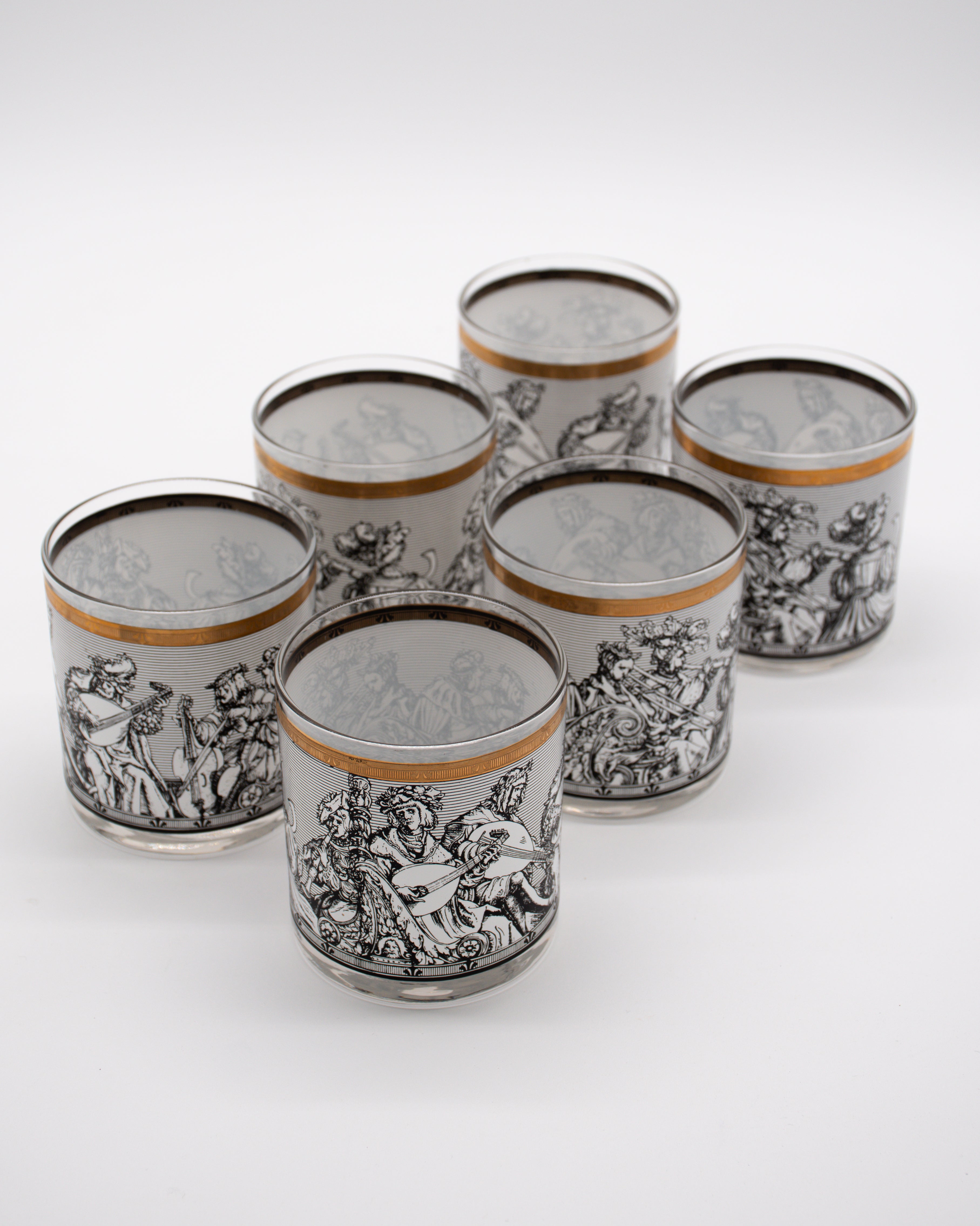 Vintage Glasses Medieval Themes and Gold - Set of 6 – HUNTER & HUNTRESS